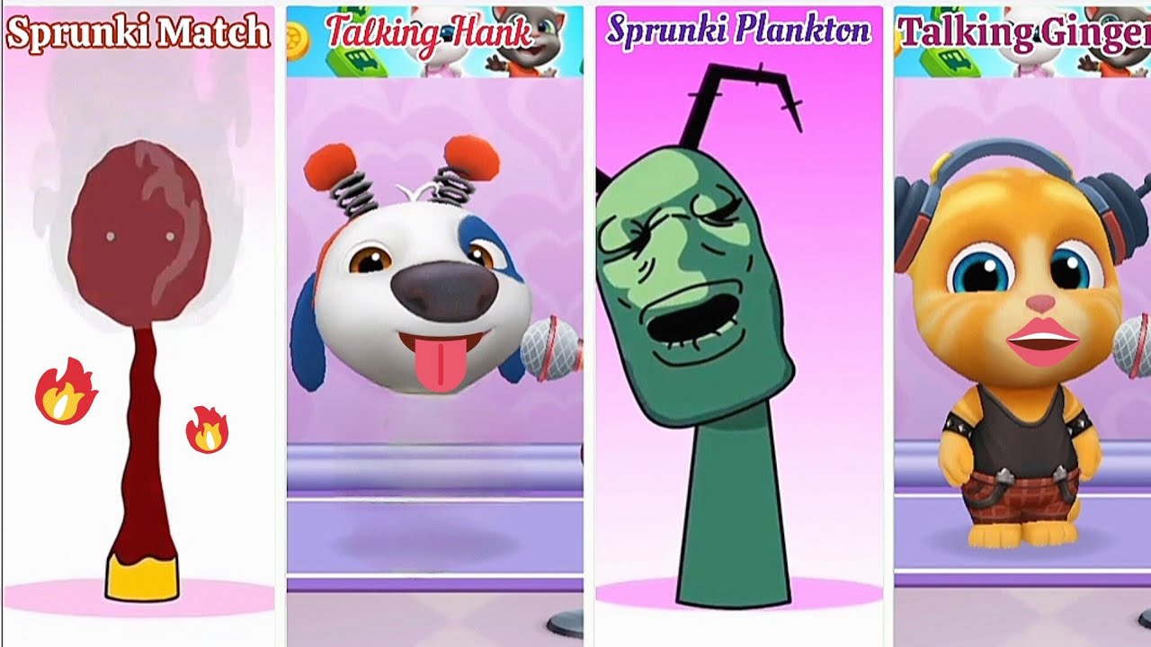 Who is best: Sprunki Match vs Hank vs Sprunki Plankton vs Ginger ? 🤩🥰 ️ ...