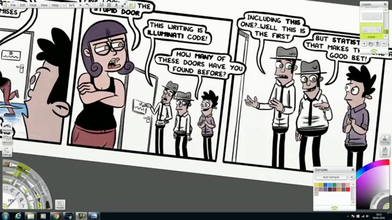 Art Rage Comic Strip Drawing Process #002 - YouTube