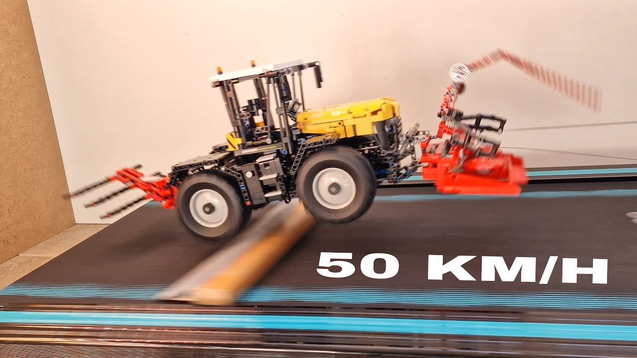 Tractor VS Speed Bumps ⚠️ 50 Km/h ⚠️ Lego Technic on a treadmill - YouTube