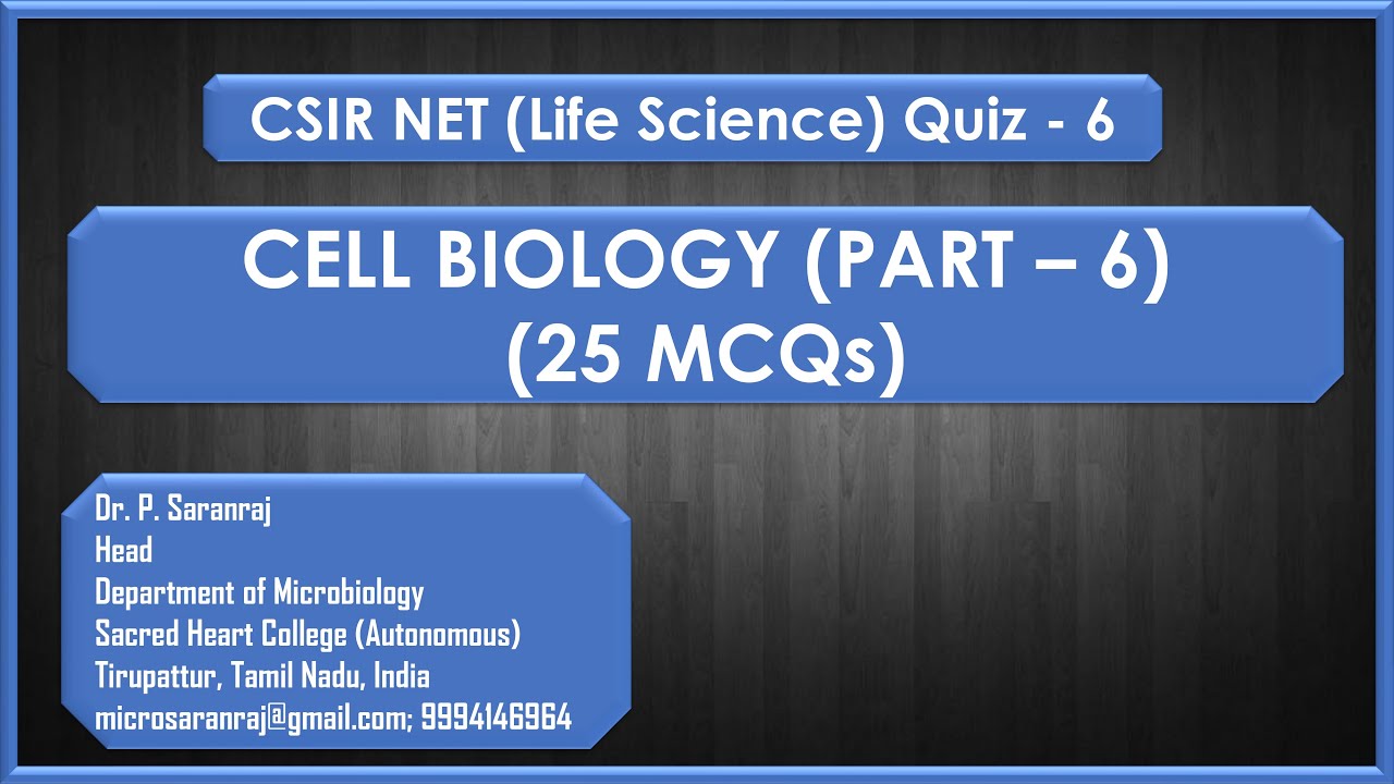 CSIR NET (Life Science) - Quiz 6 (25 Questions) - YouTube