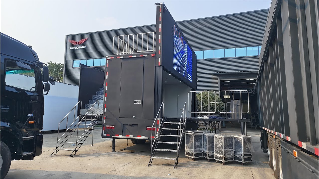 SINOSWAN SR70 mobile roadshow truck with LED SCREEN lifted,stage,second ...