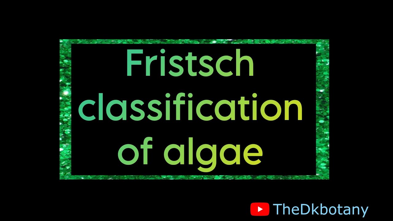 classification of algae by F. E. Fritsch I l #thedkbotany - YouTube