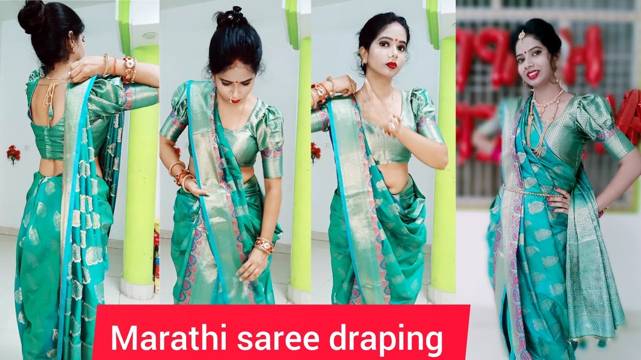 how to drape Marathi saree ️ simple trick - YouTube