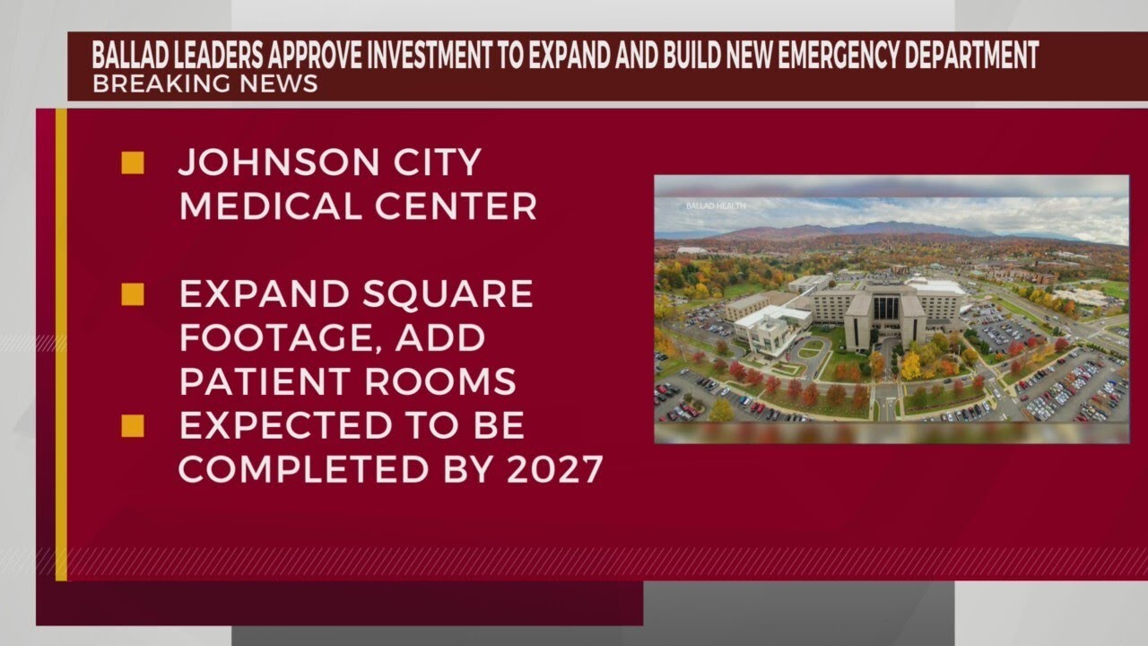 Ballad Health plans $60M expansion of ER at Johnson City Medical Center ...