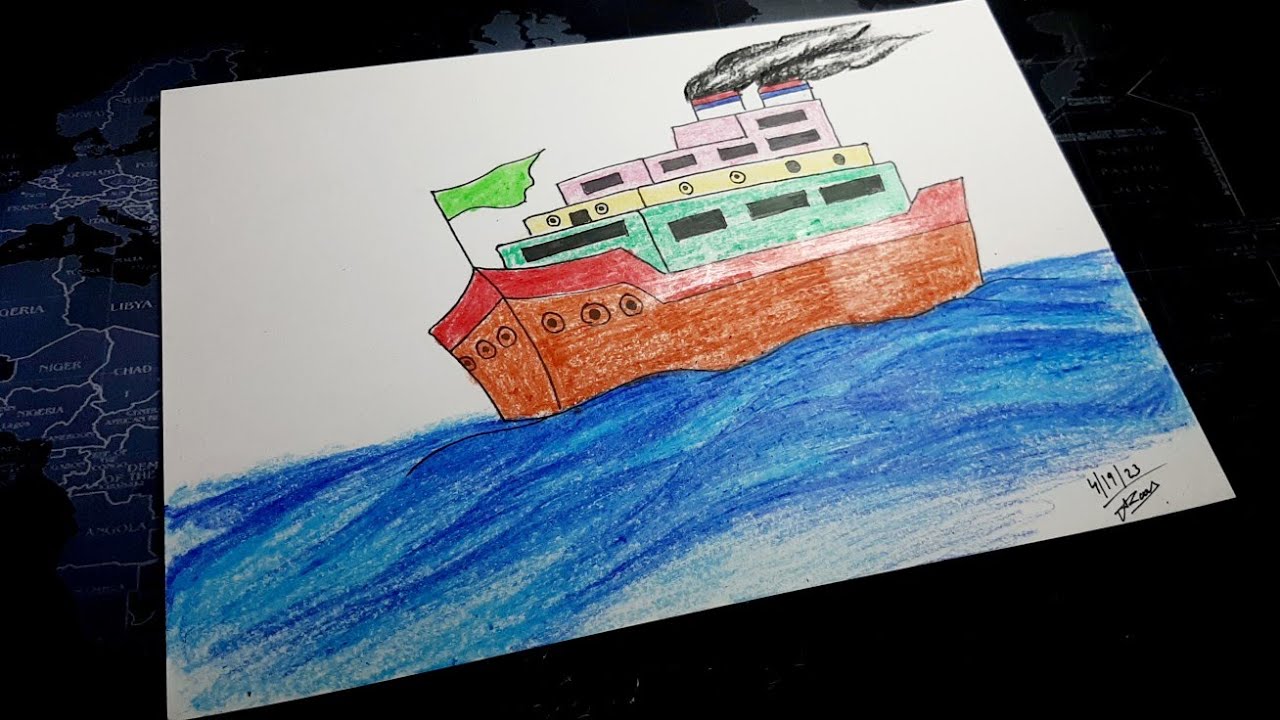 How to draw ship easy step by step - YouTube