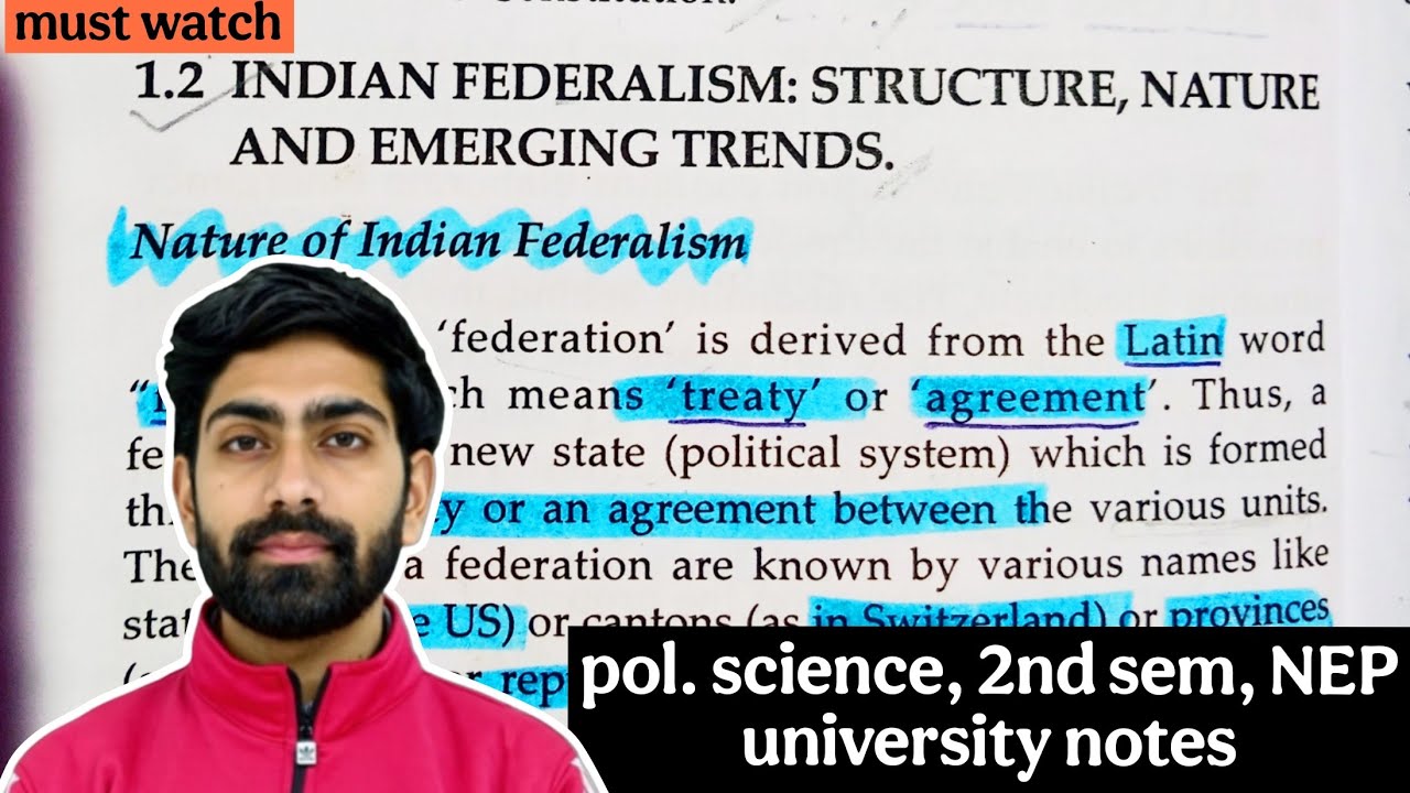 📚 Indian federalism: structure, nature & emerging trends | Unit 1.2 ...