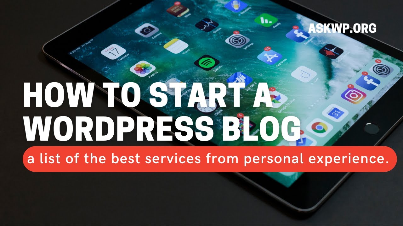 How To Start A WordPress Blog - YouTube