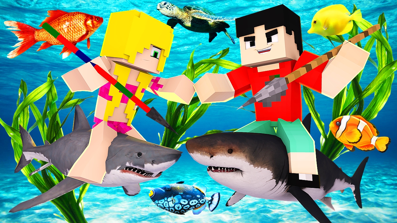 Minecraft RAFT - SHARK EATS ANOTHER SHARK?! (Raft Attack) - YouTube