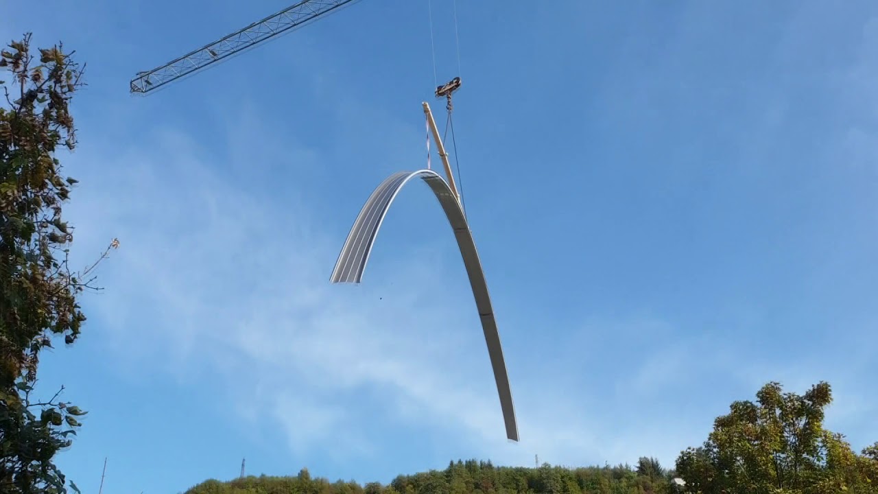 LIFTING 20m Curved BEMO N sheets - YouTube