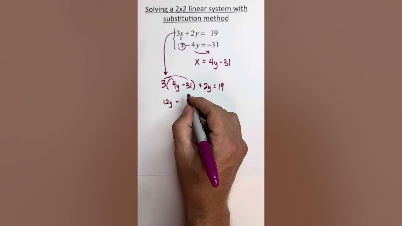Solve a 2x2 Linear System of Equations 2 #maths #mathinstruction #algebra - YouTube
