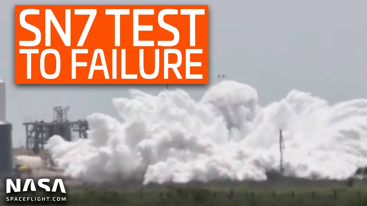 SpaceX Boca Chica - Starship SN7 prototype tank tested to failure - YouTube