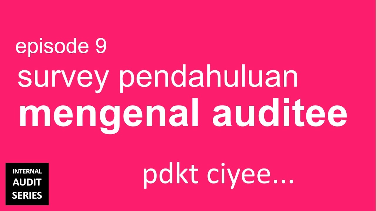 Internal Audit Tutorial 09 Mengenal Auditee dengan Survey Pendahuluan - YouTube
