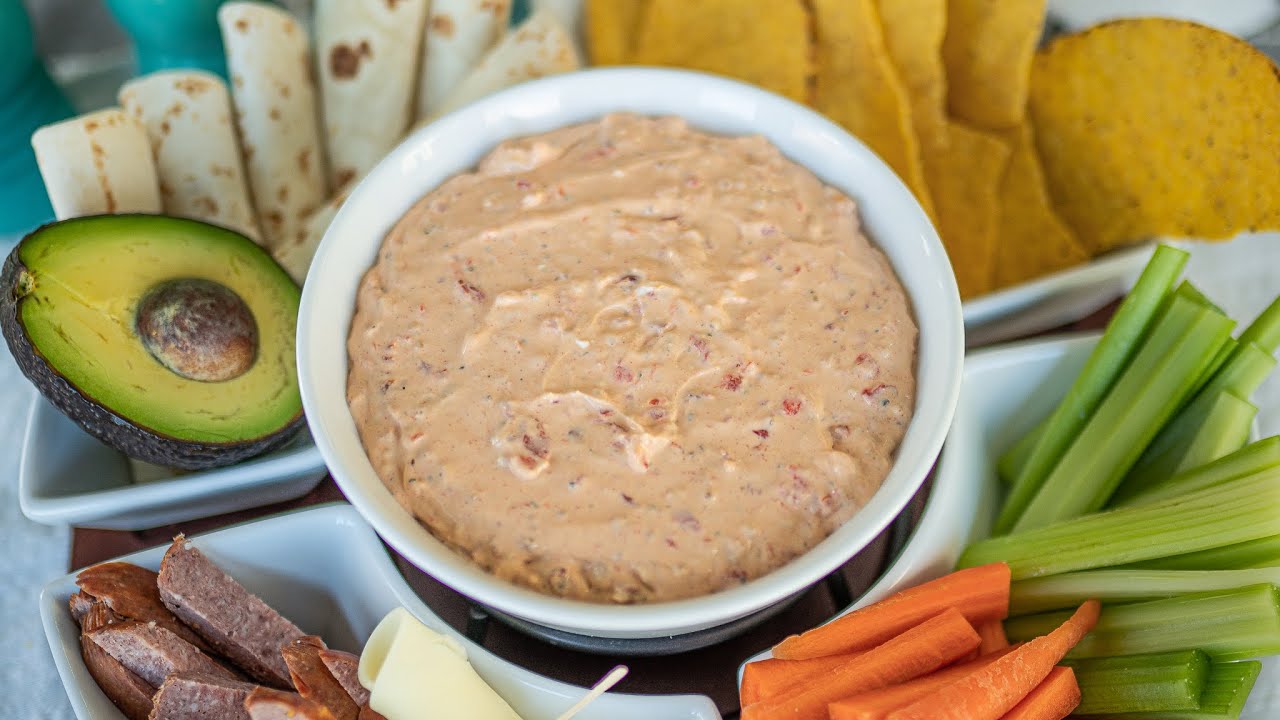 Botana/DIP de queso crema con chiles morrones - YouTube