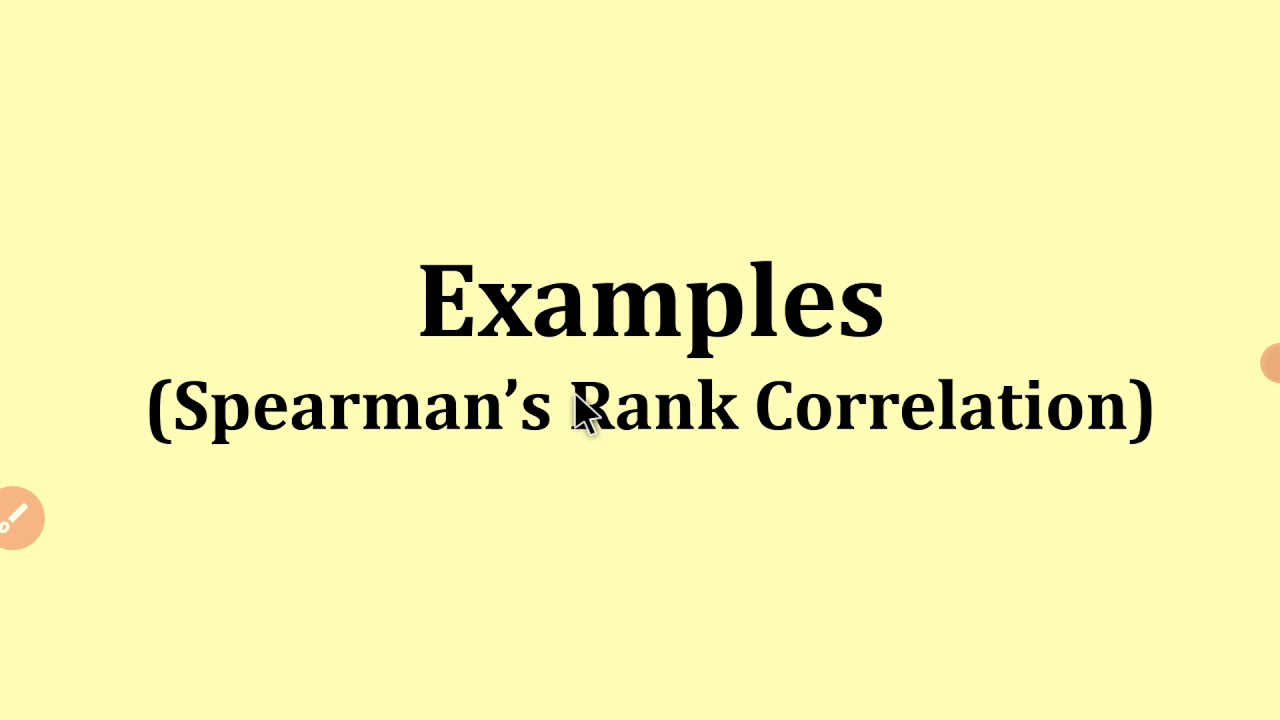 Spearman's Rank Correlation-Examples - YouTube