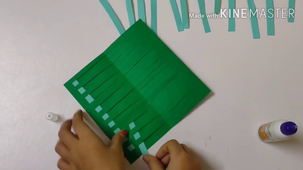 How to make origami mat (weaving process with paper ) - YouTube
