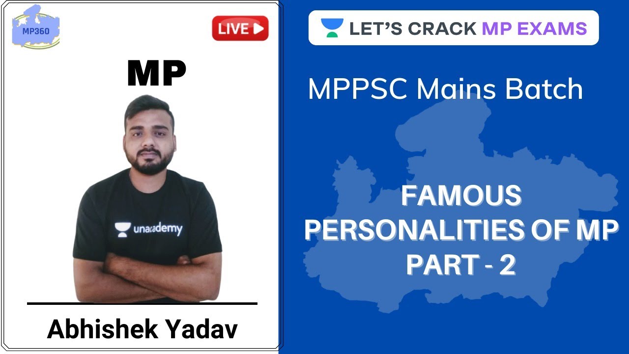 Famous Personalities of MP -2 | MP | MPPSC Mains Batch Course ...