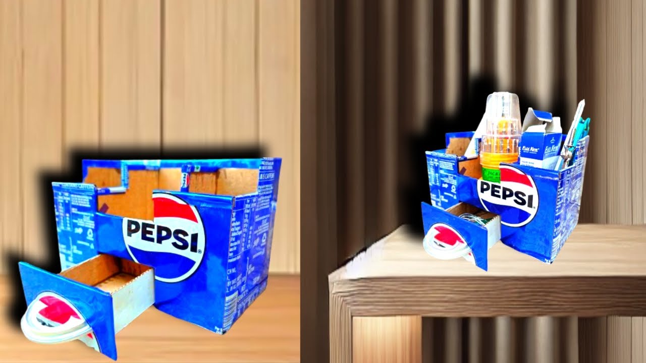 Pepsi tin can reuse idea | DIY creative stationery Holder, - YouTube