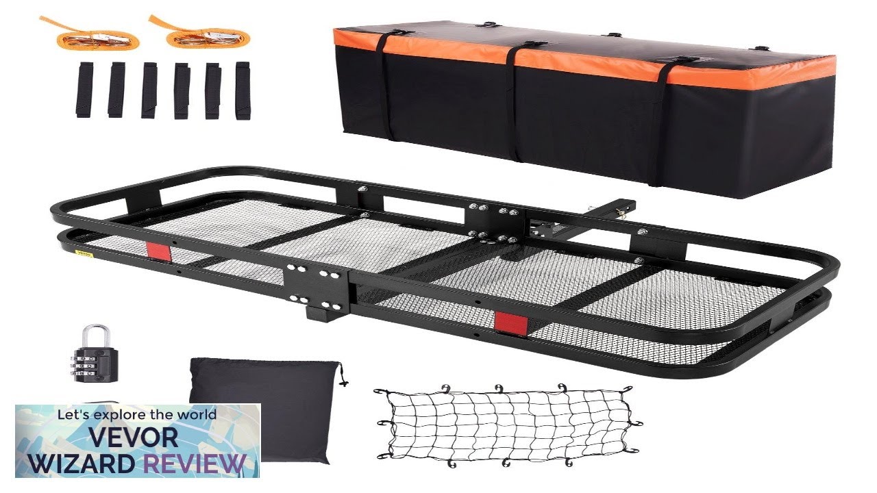 VEVOR Hitch Cargo Carrier 60 x 24 x 6 in Folding Trailer Review - YouTube