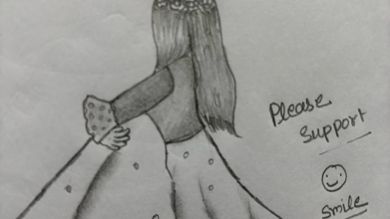 Easy girl drawing ️ #meri drawing achi lge to please mere channel ko ...