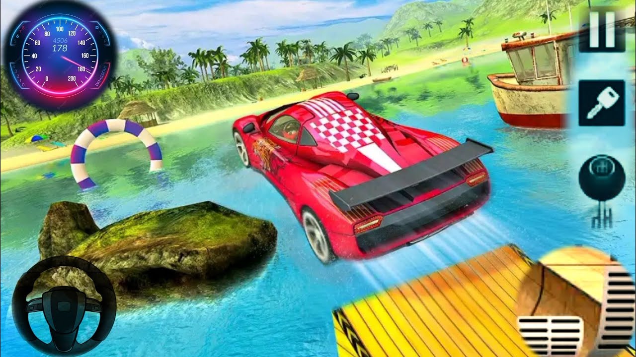 Ferrari Car Driving underwater Crazy Car Driving GT Car Race Game Water ...