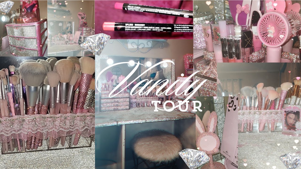SHORT IN-DEPTH VANITY TOUR 💖💕💄 | FIRST EVER YOUTUBE VIDEO!!!! 😊 - YouTube