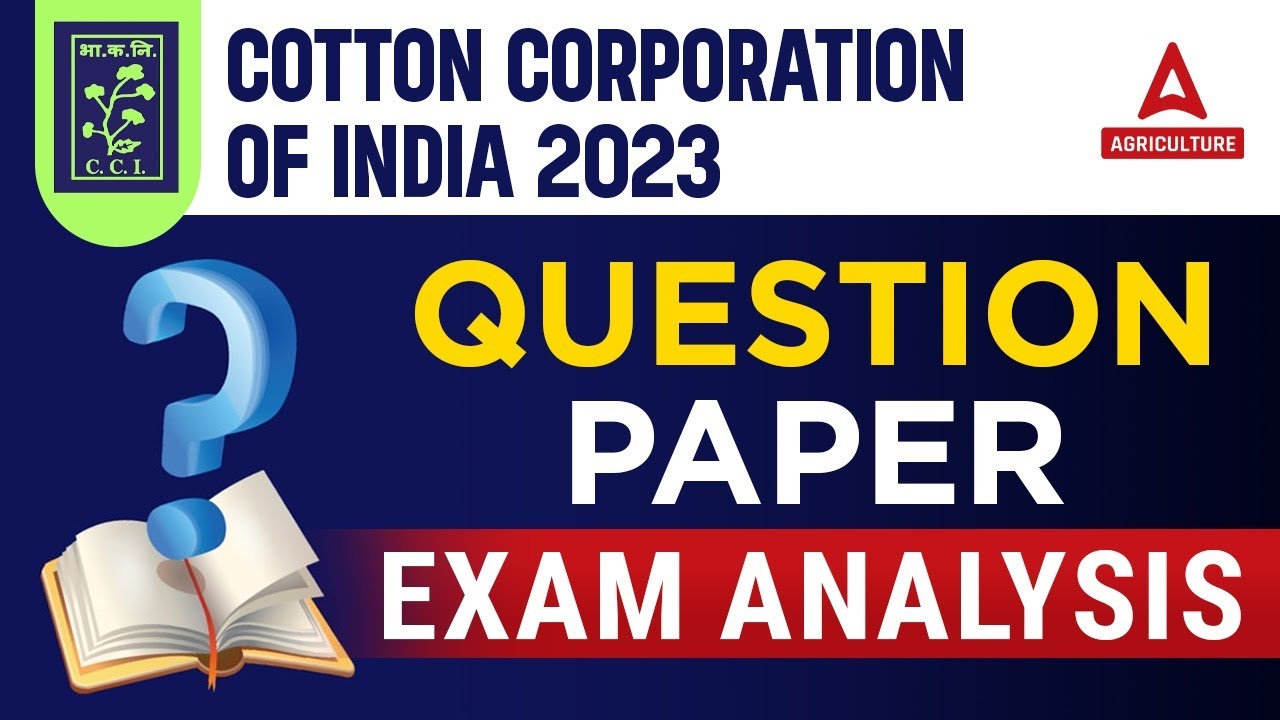 Cotton Corporation of India 2023 | Question Paper | Exam Analysis - YouTube