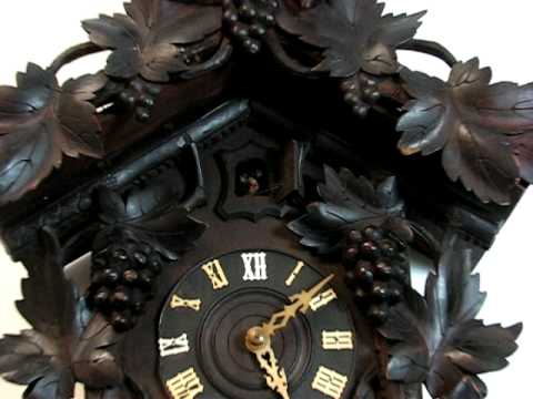ANTIQUE GERMAN CUCKOO CLOCK FOX & THE GRAPES - YouTube