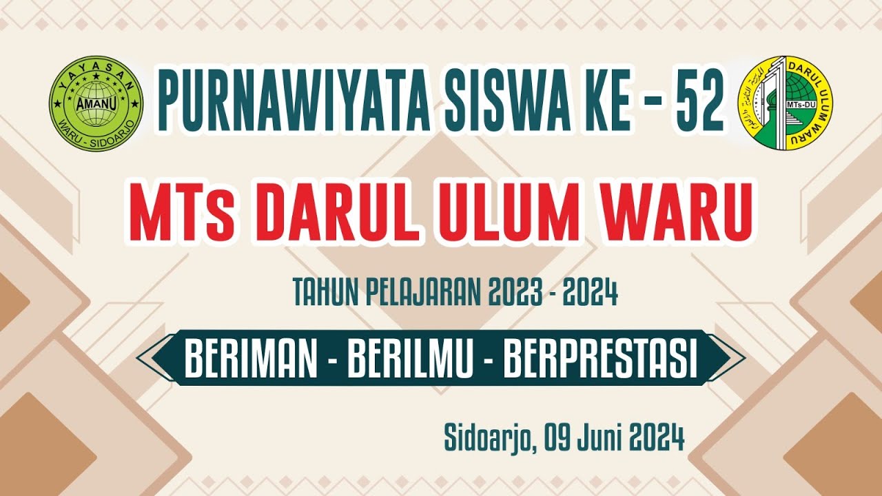 PURNAWIYATA KE-52 MTs. DARUL ULUM WARU Tahun Ajaran 2023/2024. - YouTube