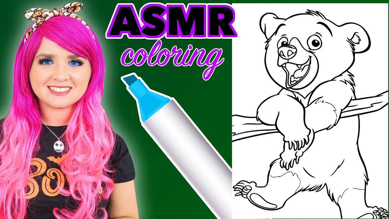 ASMR Coloring for Relaxation | Brother Bear | Calming ASMR Sounds ...