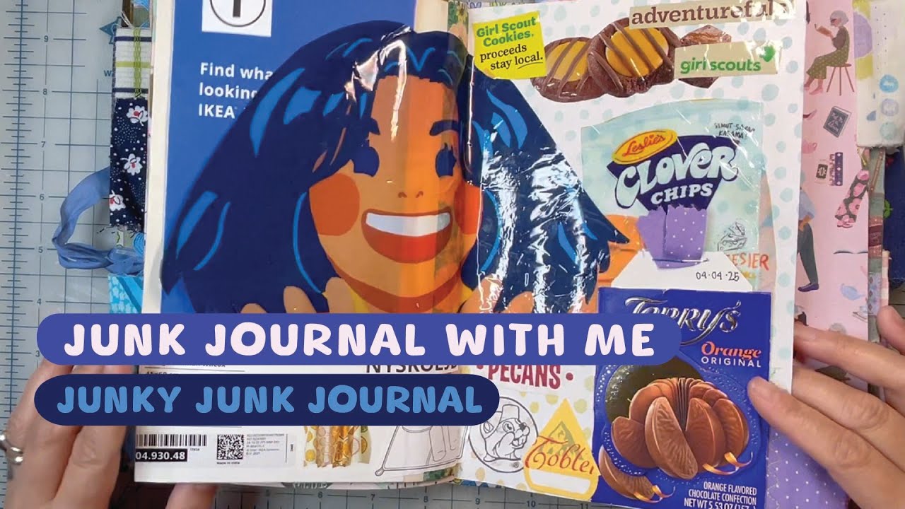 March Junky Junk Journal - using actual junk in my junk journal - YouTube