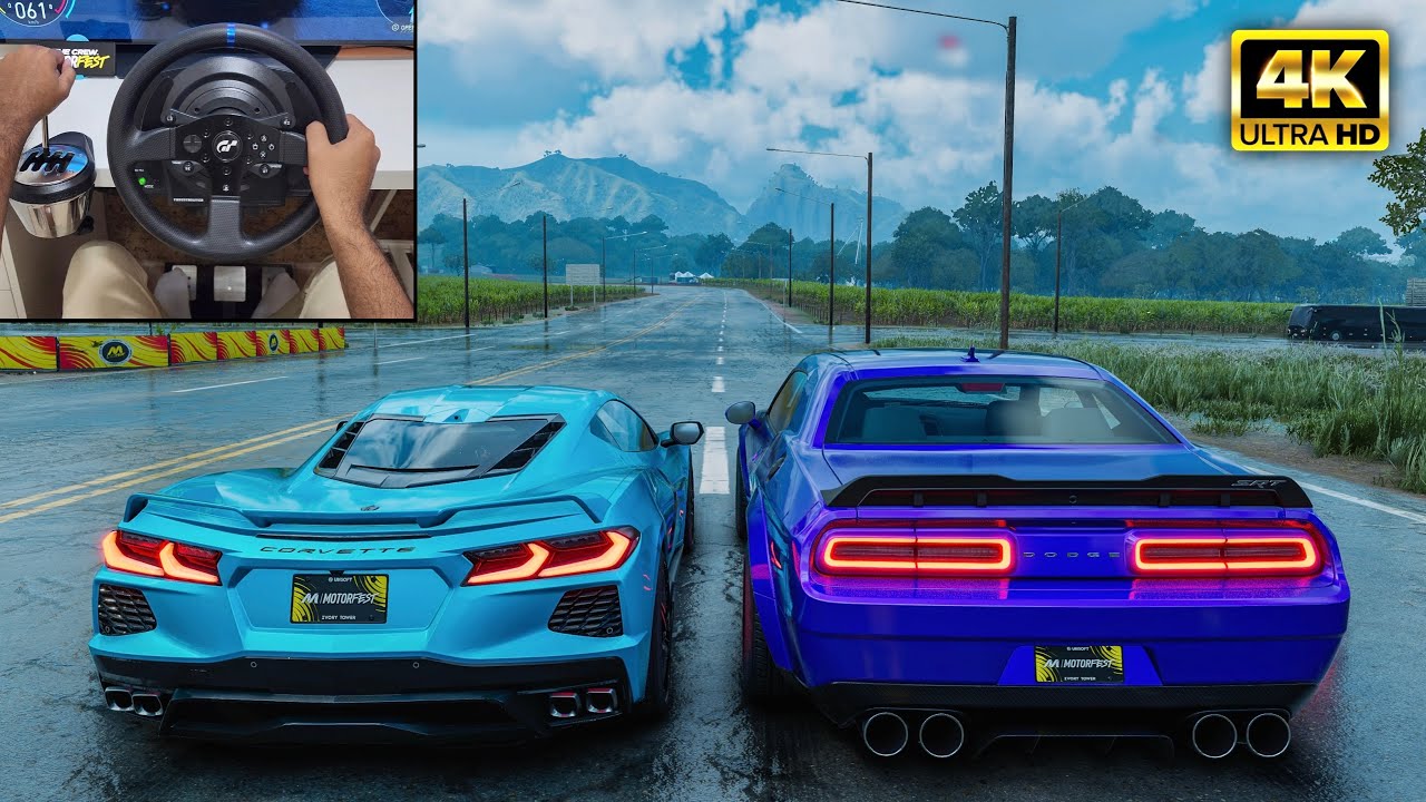C8 Corvette & Dodge Demon | The Crew Motorfest | Thrustmaster T300RS ...