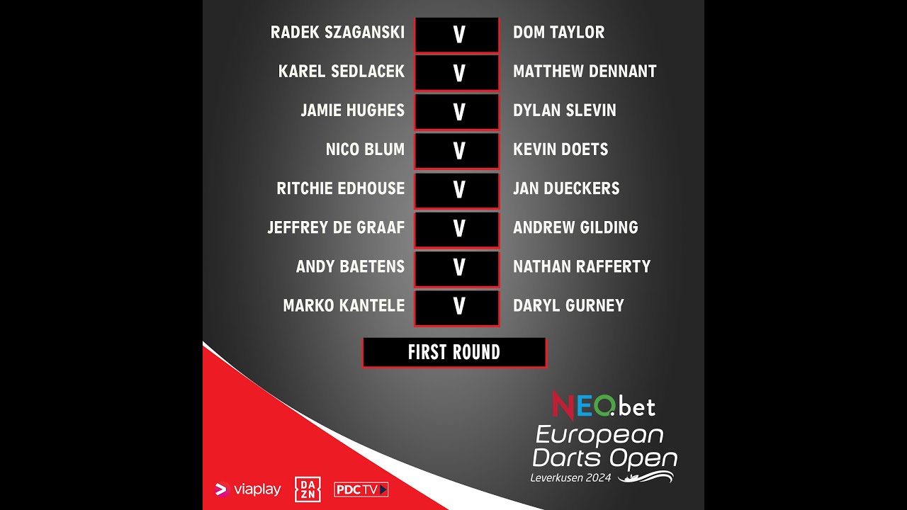 PDC European Darts Open 2024 Round 1 Karel Sedlacek v Matthew Dennant ...