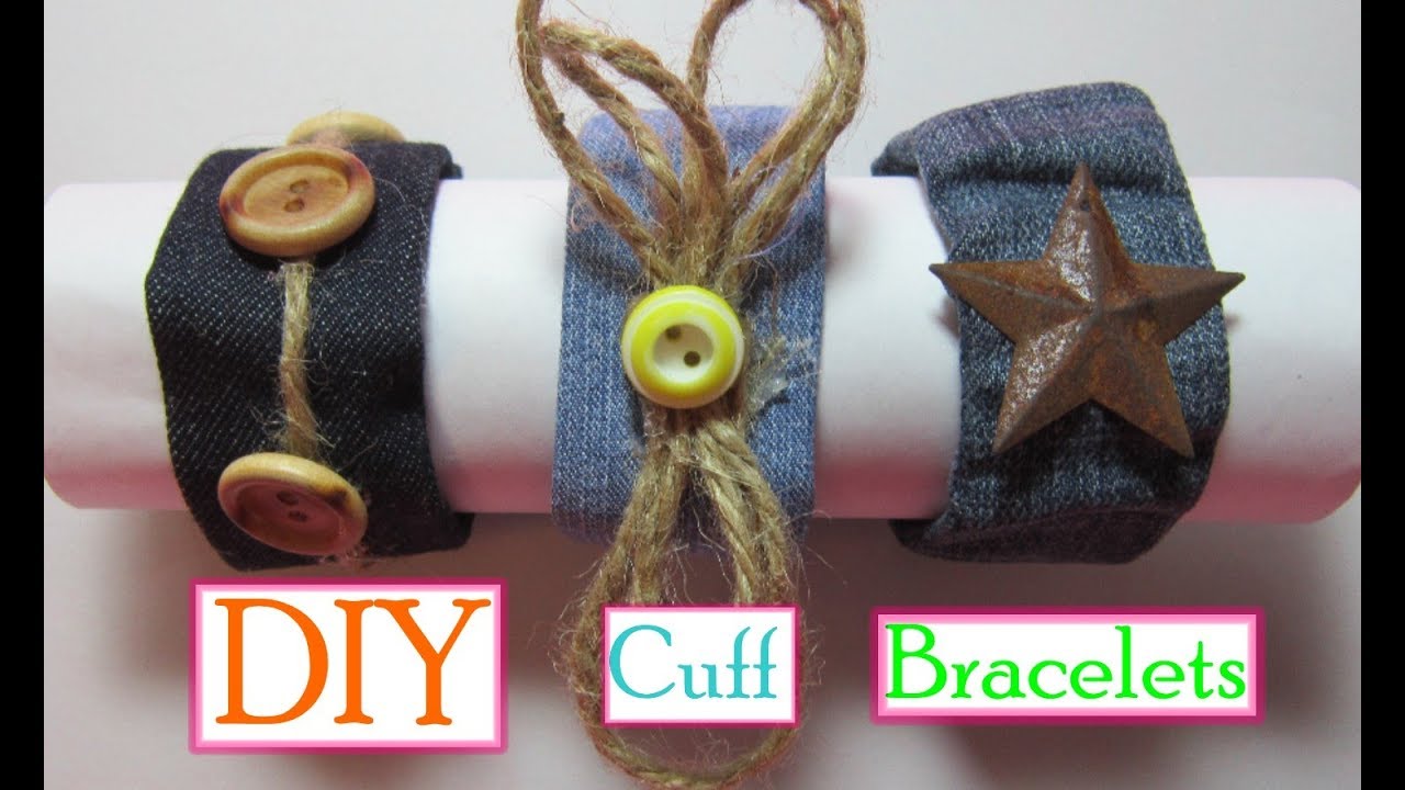 3 Cufflets Made with Recycled Denim and Other Things - YouTube