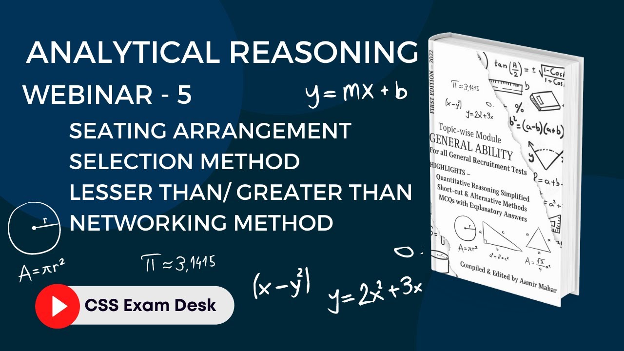 Analytical Reasoning (Seating Arrangement, Lesser/ Greater Than ...