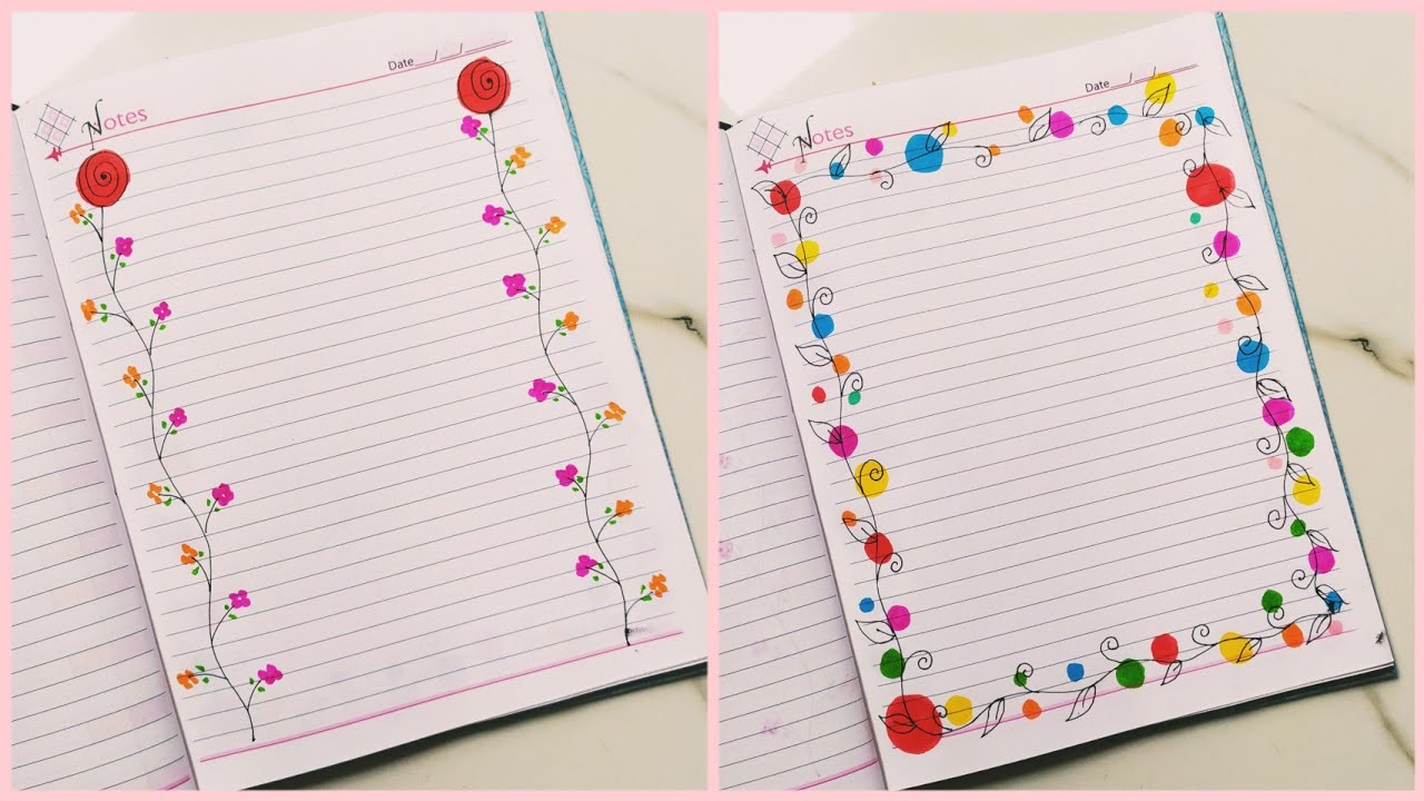 5 Easy Front Page Design Ideas For School Project & Notebook ||easy