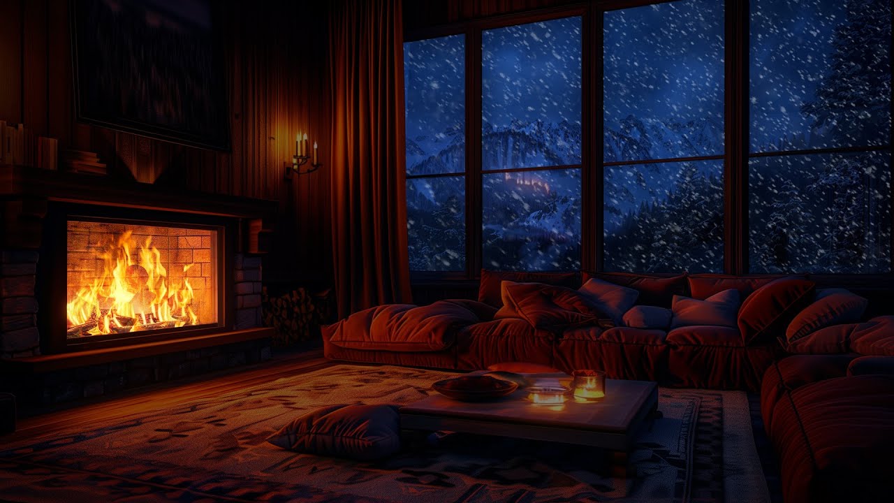 Healing Snowstorm at Night - Peaceful Blizzard Sounds to Relax, Focus ...
