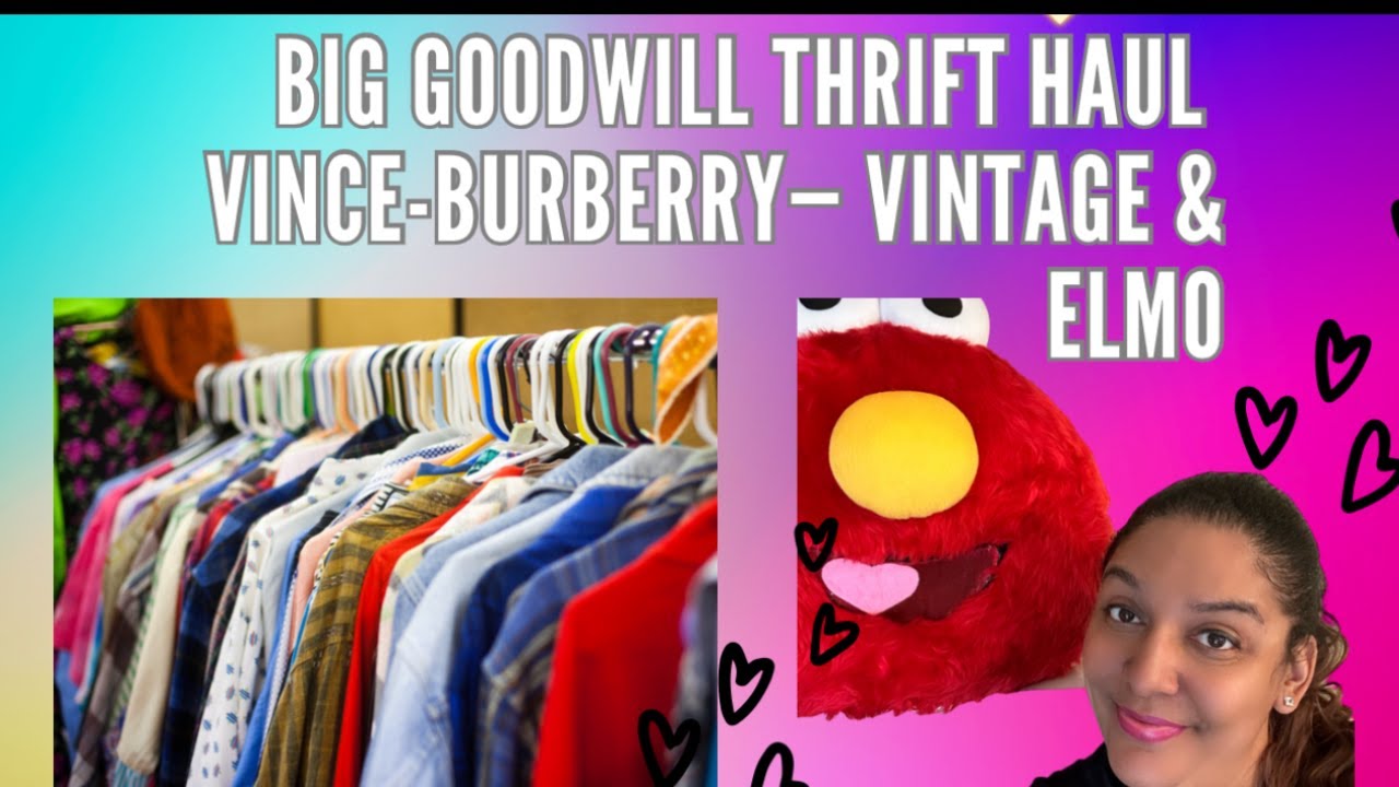 BIG Goodwill Thrift HauI! Vince, Burberry, VTG Girl Dresses, $100 Elmo ...