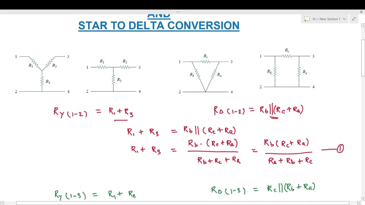DELTA TO STAR AND STAR TO DELTA CONVERSION OR TRANSFORMATION - YouTube