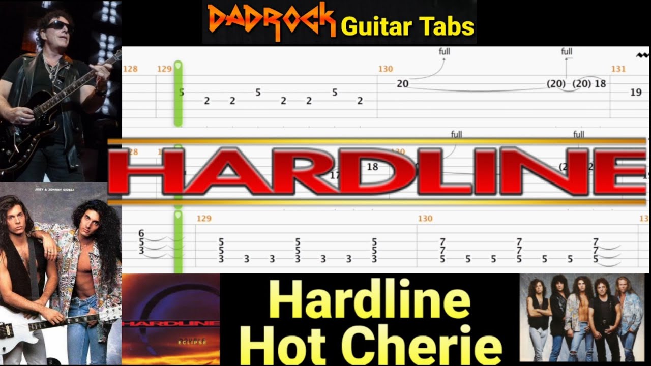 Hot Cherie - Hardline - Guitar + Bass TABS Lesson (Request) - YouTube
