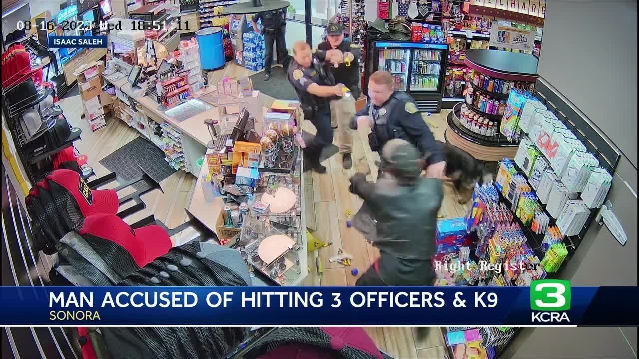 Caught on Video: Man accused of fighting 3 Sonora police officers and ...