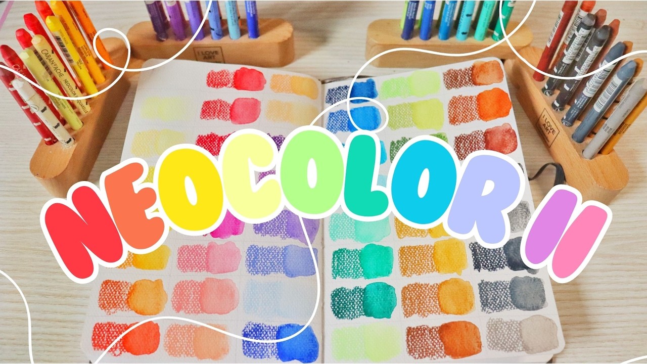 Neocolor II - How I use them and swatching all my colors - YouTube