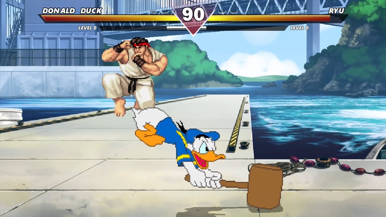 DONALD DUCK VS RYU - AMAZING LEVEL INSANE FIGHT! - YouTube