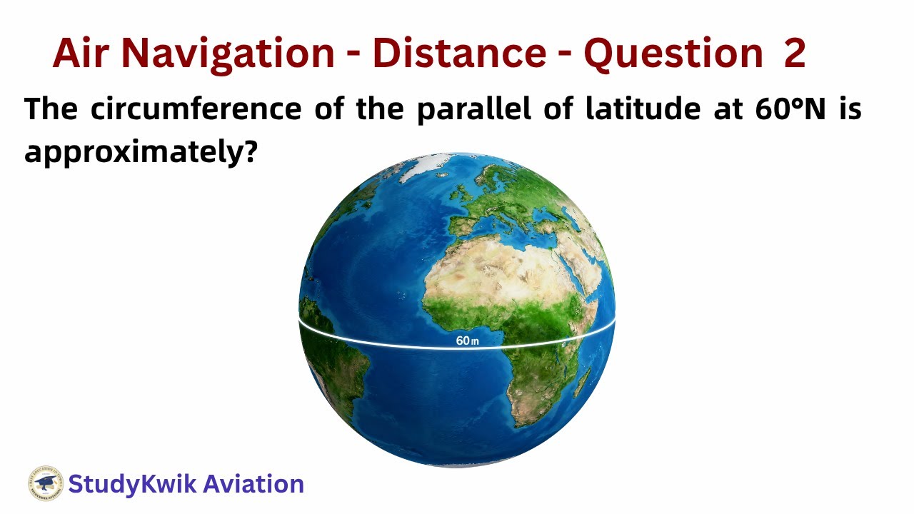 Circumference of Parallel of Latitude at 60° North | Air Navigation | # ...