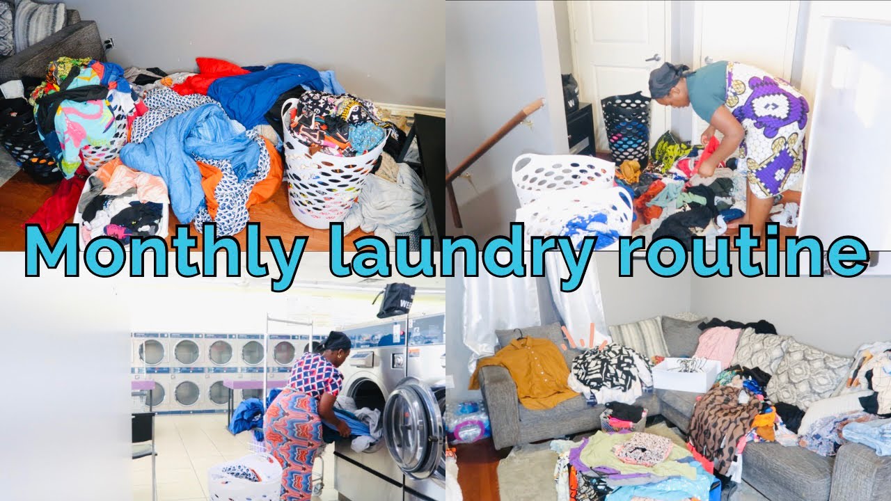 Monthly laundry, routine // family of three // mother of two ...