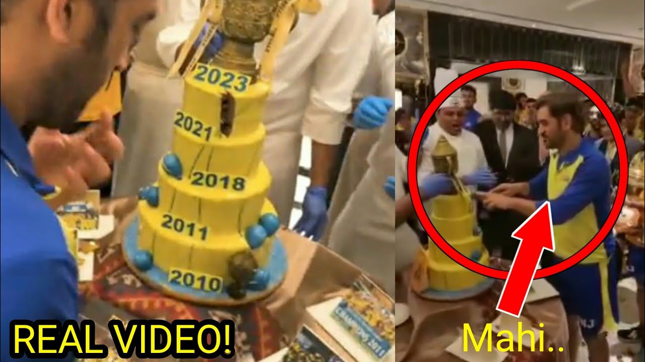 MS DHONI Celebrate 5th IPL CUP Cake | Ms Dhoni Cutting Cake | Mahi Mar ...