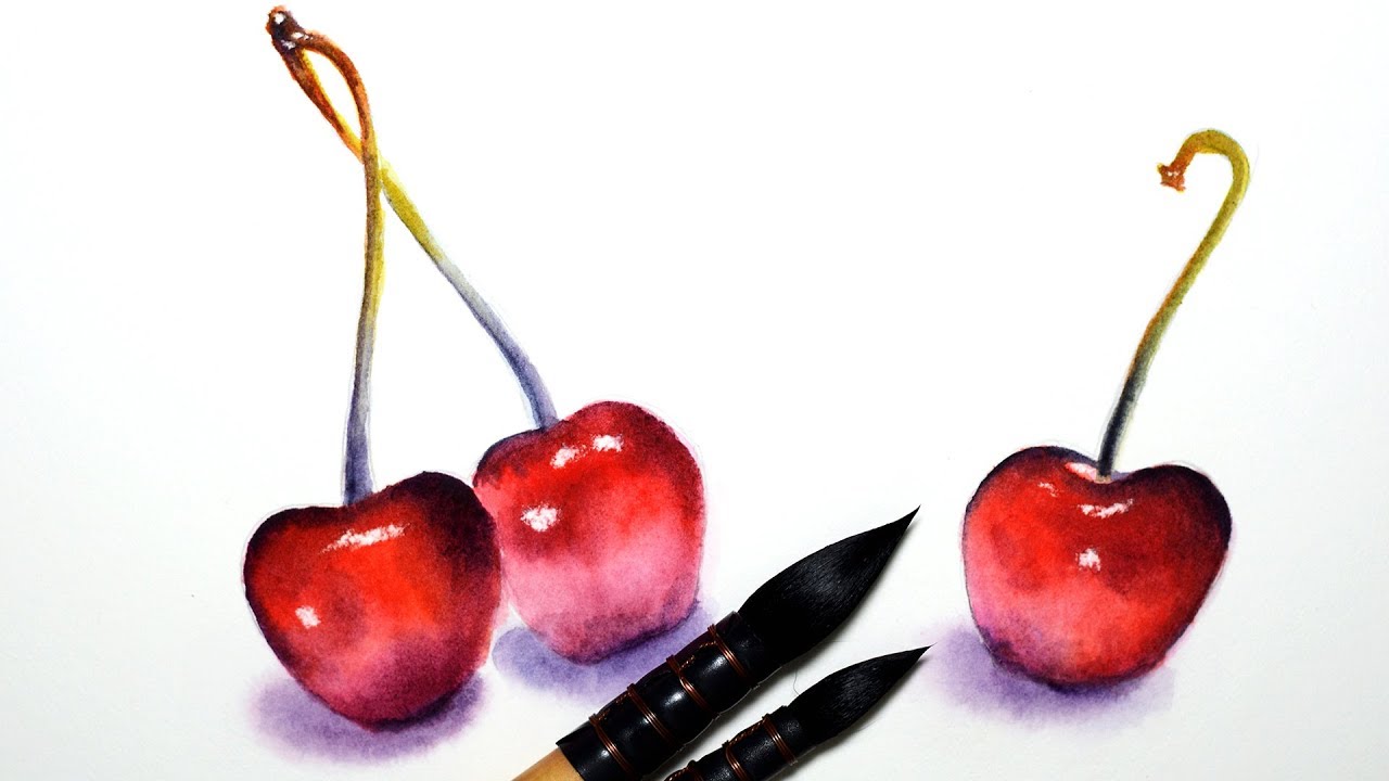 Watercolor Cherries