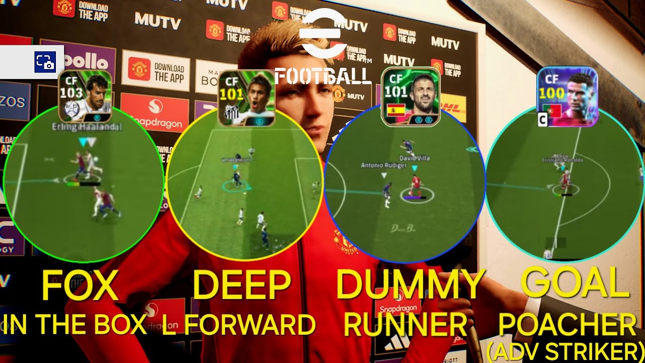 All Playing Styles Of Strikers In E Football 25😱🔥 Fox In The Box😈 VS ...