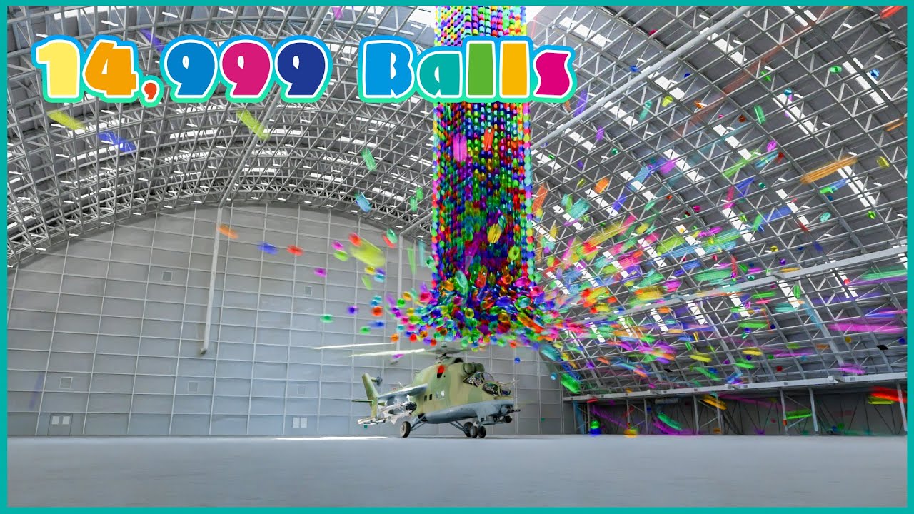 14,999 glass balls hit a helicopter propeller! - YouTube