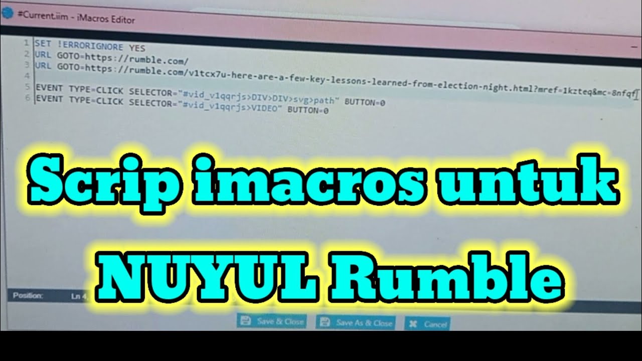 cara membuat scrip imacros untuk NUYUL Rumble - YouTube