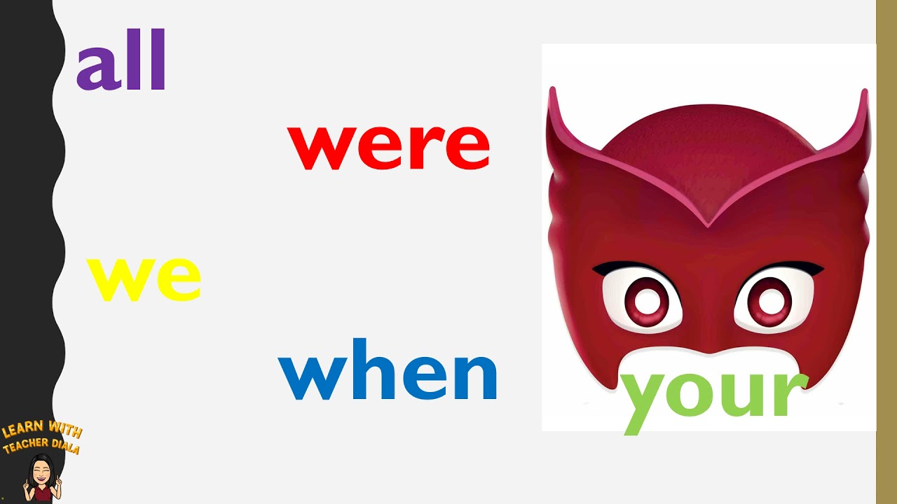 Learn 100 Sight Words | Grade 1 | Sight Words with PJ masks - YouTube